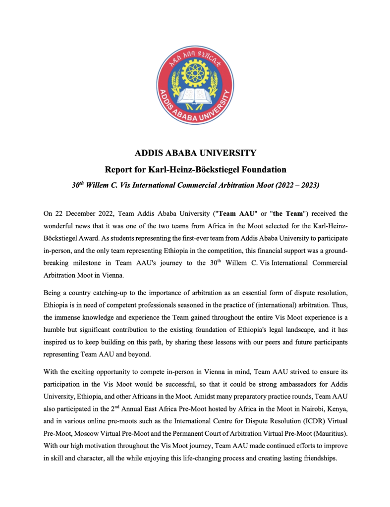 Team from Addis Abeba – Karl-Heinz Böckstiegel Foundation